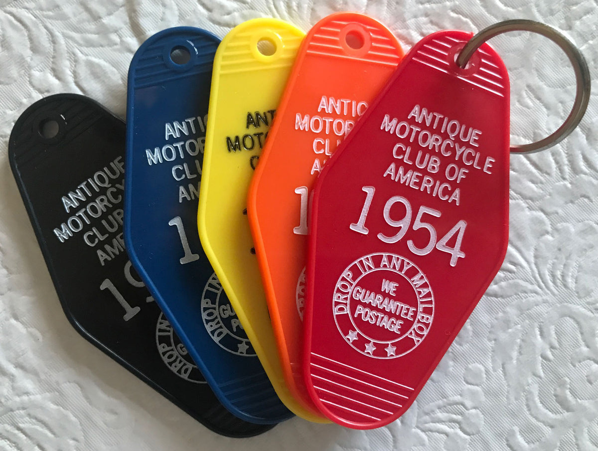 Key Fob: Plastic Vintage Hotel Style – Antique Motorcycle Club of America